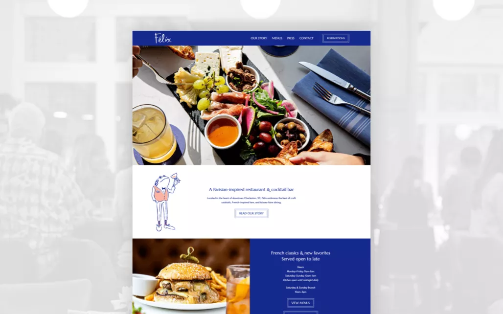 Restaurant Website Design for Felix Cocktails | WDC